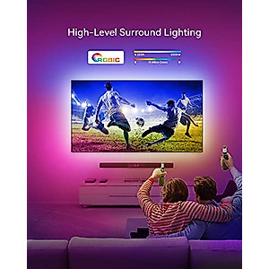 HDMI Sync TV LED Backlights, Immersion TV Strip Lights with HDMI 2.0 Sync Box, Sync with TV and Music, 4K HDR Support, Work with Alexa & Google Assistant, App Control Rope Lights for 55-65'' TV PC