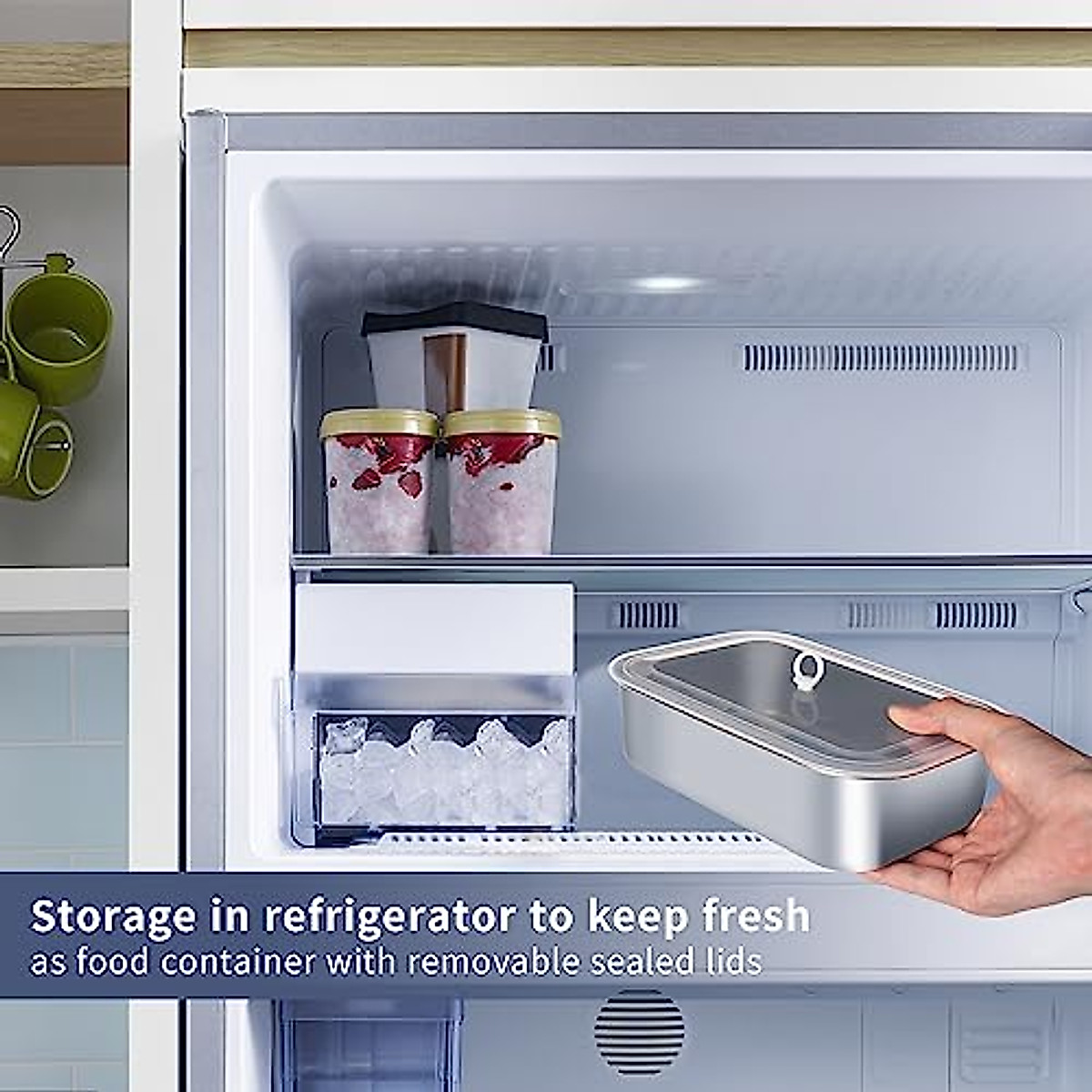 NZN Electric Lunch Box Food Heater,1.8L Portable Car Food Warmer Heating Lunch Box, Heated Lunch Boxes for Adults/Car/Truck/Home/Work, 12V 24V 110V 80W (White & Gray)