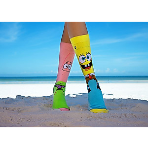 Odd Sox, SpongeBob and Patrick, Novelty Crew Socks, Crazy Fun Graphic Silly 90s