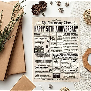 VvOoOvV Funny 50th Anniversary Decorations for Men Women, Happy 50th Anniversary Cards Gifts for Mom Dad, Large 50th Wedding Anniversary Card for Him Her