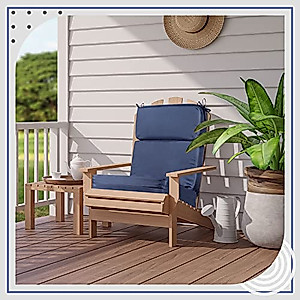 Outdoor Chair Cushion High Pack Patio Cushion Beach Lounge Cushion Patio Furniture Seat Cushion Water Resistant Chaise Replacement Cushion for Outside Balcony Lawn Pool Backyard (Purplish Blue, 4)