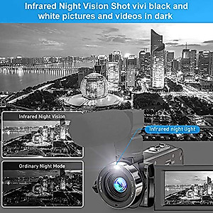 Alsuoda Video Camera FHD 108000P 3000FPS 3600MP IR Night Vision YouTube Recorder 3000.0'' 2700 Degree Rotation IPS Screen 1600X Digital Zoom Camcorder with Remote and 200 Batteriesss-10PCS-QQ51313022