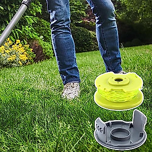 Weed Wacker String Compatible for Ryobi One Plus+ AC80RL3, 11 FT/0.080 Inch String Trimmer Twisted Line, Spool Replacement for Ryobi 18v, 24v, 40v Cordless Trimmers (6 Spools+2 AC14HCA Caps Cover)