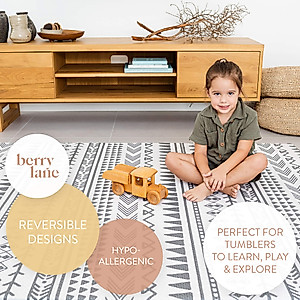 Berry Lane Baby Play Mat | Large 6.5 ft x 4.5 ft One-Piece Reversible Foam Floor Playmat | Tummy Time | Extra Soft & Thick | Non-Toxic | for Infants, Babies, Toddler, and Kids