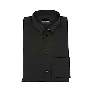Emporio Armani Men's Long Sleeve Black Shirt, Brand Size 36