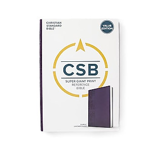 CSB Super Giant Print Reference Bible, Value Edition, Purple LeatherTouch, Red Letter, Presentation Page, Cross-References, Full-Color Maps, Easy-to-Read Bible Serif Type