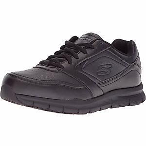 Skechers womens Nampa-wyola Food Service Shoe, Black Polyurethane, 7.5 Wide US