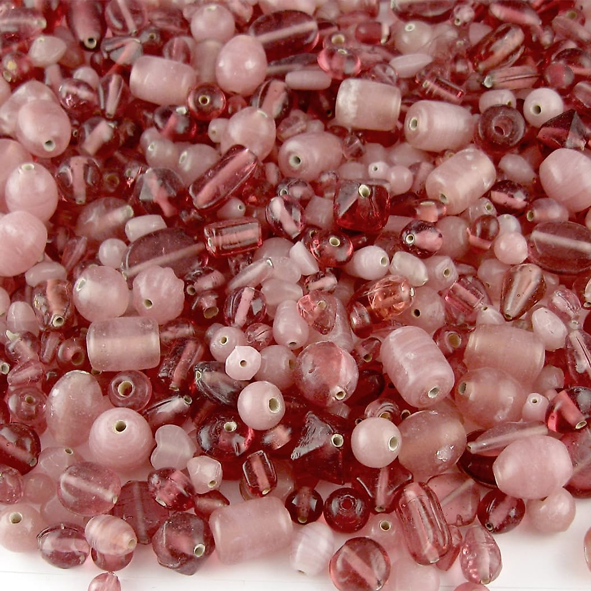 The Crafts Outlet 4-oz=112-g Bulk Assorted Shapes and Sizes 6-12mm Glass Beads Mixed