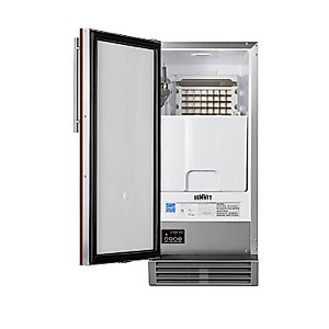 Summit Appliance BIM44GCSS Built-in Icemaker, 50 lb Production Capacity, Built-in Pump, Automatic Defrost, Touch Control Panel, Insulated Storage Bin, Leveling Legs, Interior Light