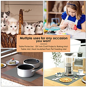 Heat Resistant Mats for Countertop19.6"x27.5“, Large Silicone Mats for Kitchen Counter,Nonslip Silicone Placemat for Countertop Protector, Nonstick Waterproof Craft Mat, Kitchen Table Mat