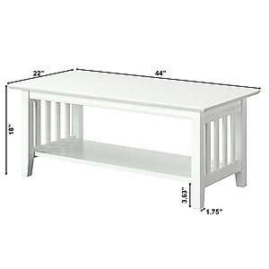 Atlantic Furniture AH15204 Mission Coffee Table, Walnut