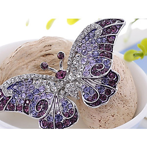 Alilang Empress Monarch Winged Butterfly Crystal Rhinestone Brooch Pin