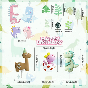 GallaRato Little Dino Birthday Cake Decoration Dinosaur Egg Cake Topper Little Dinosaur Birthday Party Supplies Dinosaur Cake Decoration Three Rex Cake Decoration (Pink)