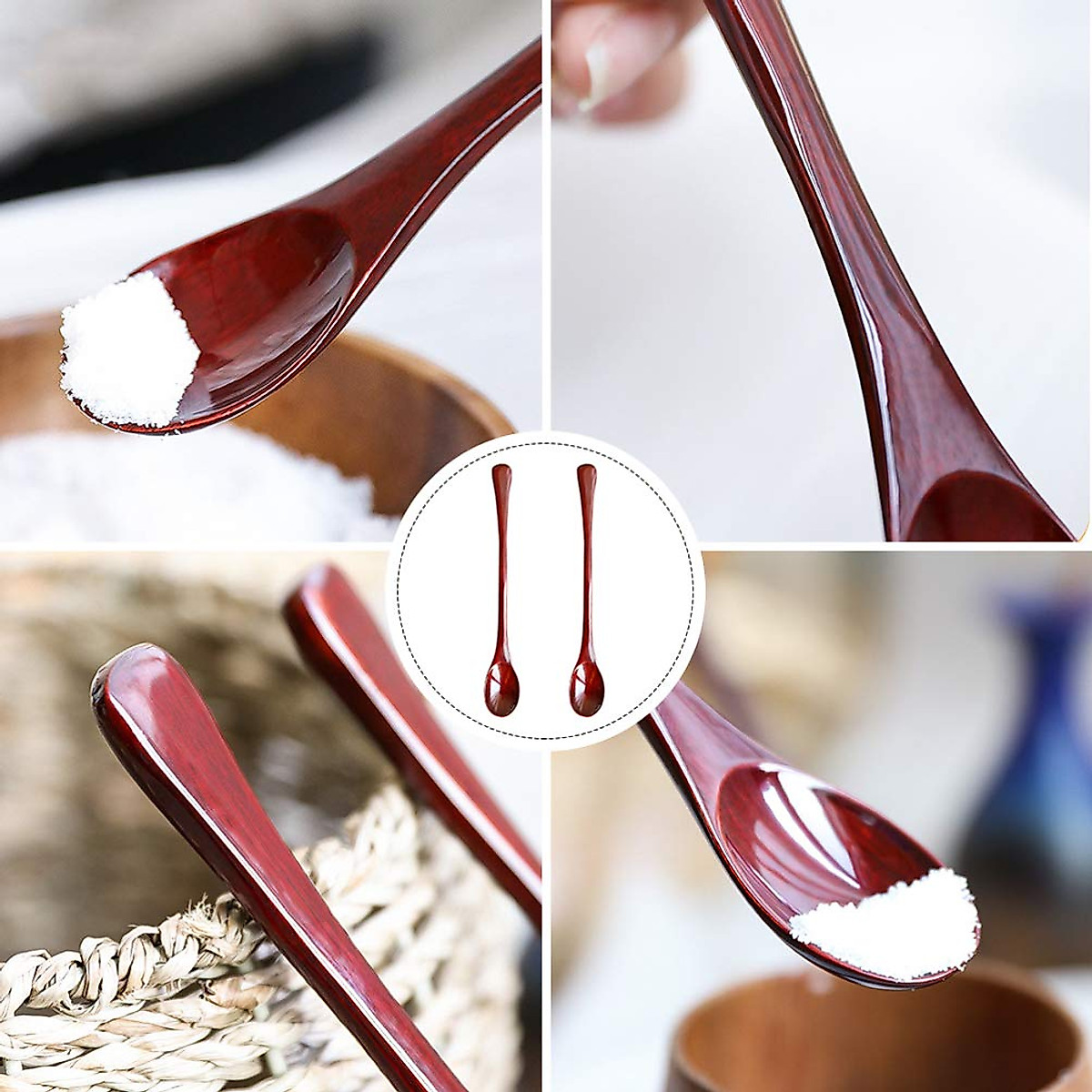 DOITOOL 2pcs Wooden Honey Spoons Long Tea Spoons Natural Wood Honey Stirring Spoon Coffee Cocktail Stirrer Spoons Swizzle Sticks Jam Spoon for Home Kitchen