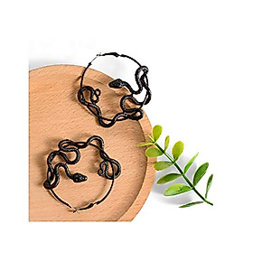 Black Gothic Jewelry Medusa Serpent Hoop Earrings Snake Circle Earrings Women