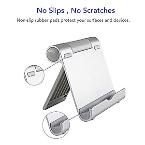 Cell Phone Multi-Angle Stand Holder Mobile Phone Dock Compatible for iPhone 12 11 Pro Max SE XS XR 8 Plus 6 7, Samsung Galaxy Note20 S20 Or Any Device from Inch Adjustable Foldable Smartphone Stand