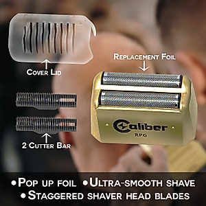 Caliber Pro RPG Shaver Replacement Foil and Cutter - Professional Titanium Foil and Blade for RPG Electric Shavers - Close Shaving Replacement Head for Barber or Personal Men's Hair Shaver