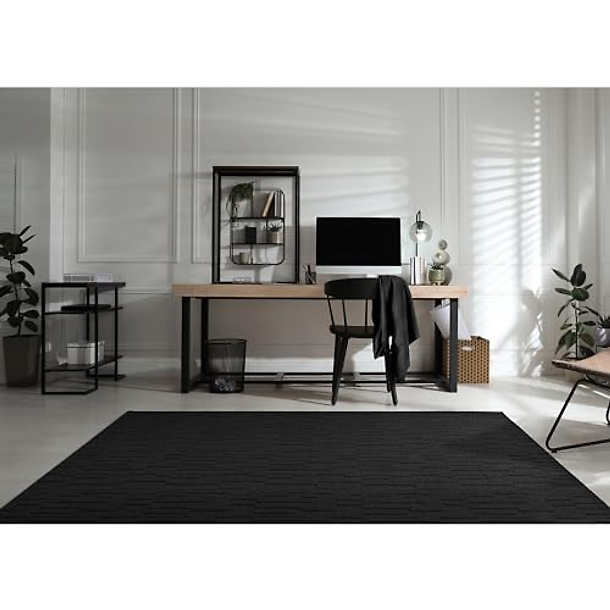 Garland Rug Brentwood Pixel 9 ft. x 12 ft. Area Rug Black