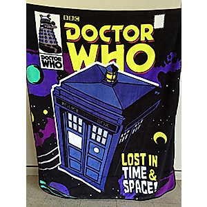 DOCTOR WHO "Lost in Time & Space!" RASCHEL THROW BLANKET