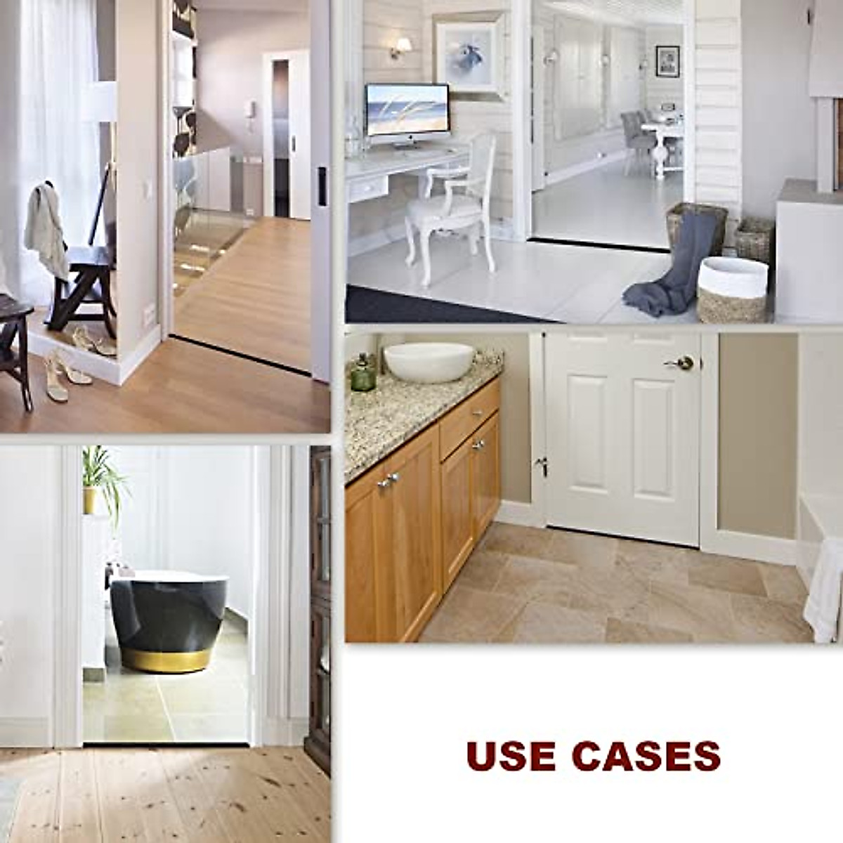 Floor Transition Strip Floor Cover Strips 1.96" Wide Self Adhesive Flooring Transitions Laminate Floor Strip Vinyl Floor Flat Divider Strip(9.84 FT, Black)