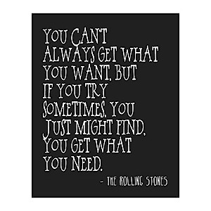 You Can't Always Get - Rolling Stones Music Decor Wall Art, This Wall Decor Music Poster Is A Great Print For Home Decor, Bedroom Decor, Office Decor, or Man Cave Room Decor Aesthetic, Unframed - 8x10