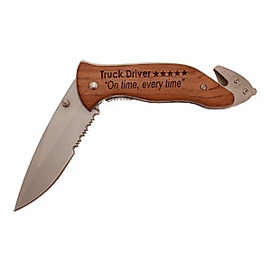 Trucker Gifts For Men Truck Driver 5 Out Of 5 Stars Review On Time Every Time Laser Engraved Stainless Steel Folding Survival Knife