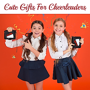 Vercraft 6 Pcs Cheerleader Bobby Pins Storage Box Cheer Team Gifts Bulk Hair Pins Storage Case Hair Accessories Organizer Cheer Dance Stuff for Women Girls Dance Cheerleading Travel(Red Pom Poms)