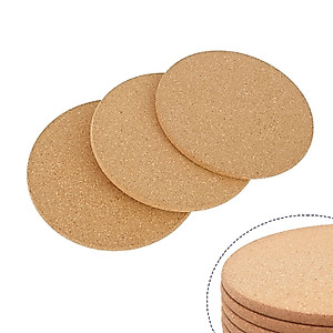 Rarapop 3 Pack High Density Thick Cork Trivets Cork Plant Coasters, 7.5 Inch Heat Resistant Cork Mat Cork Hot Pads Coaster for Hot Pots, Dishes and Pans