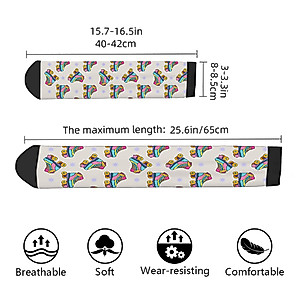AOYEGO Roller Derby Skates Funny Socks Lovely Color Boot 90s Disco Relaxation Girl Skating Novelty Casual Crew Socks Contrast Color Design for Women Men Gift