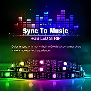 WENICE LED Lights for TV 65-80inch, USB LED Light Strip 18.1ft with APP and Remote