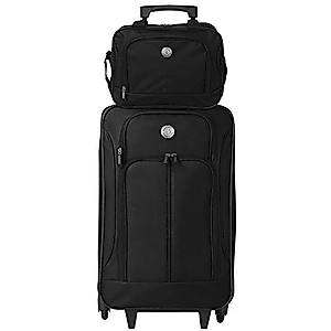 Travelers Club Genova Softside Upright Luggage, Black, 4-Piece Set