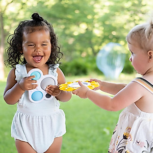 Fat Brain Toys Dimpl Billow & Bright - Popping Sensory Toys with Mirror, 10 mos+