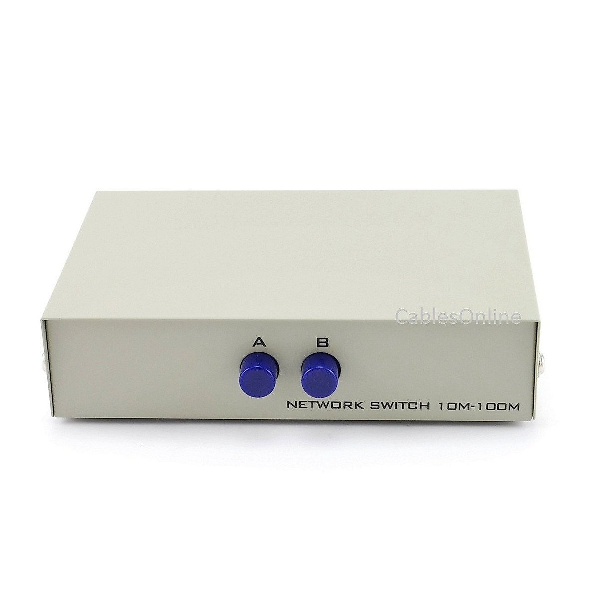 CablesOnline Compact 2-Way RJ45 Ethernet Network Push Button Metal Mini Switch Box (SB-034P)
