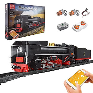 Mould King Train Building Kits for Boys, 1511 Pieces Building Blocks Sets Steam Locomotives Train Toys, Remote Control Train with Motors and Tracks, Learning Construction Toys for Kids