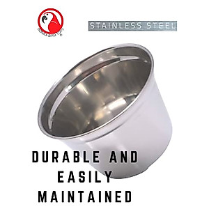 Bonka Bird Toys 800128 Parrot Stainless Steel Water 16oz Cup Cage Seed Feed Bowl