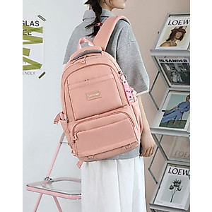 2023 Cute Aesthetic Backpack Preppy Backpack 15.6 Inch Laptop Backpacks College Book Bag Women Casual Travel Daypack (Pink,One Size)