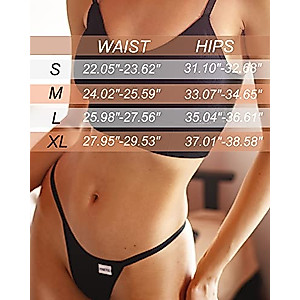 FINETOO 6 Pack G String Thongs for Women Cotton Panties Low Rise Stretch T-back Tangas Sexy Underwear Womens S-XL