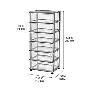 IRIS 110311 6 Drawer Wide Chest, Gray