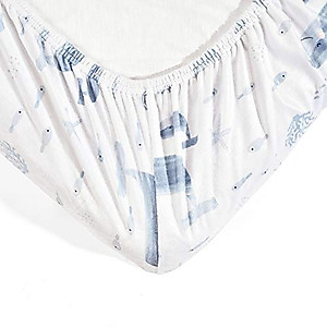 Lush Decor Baby Seaside Micro Mink 2 Pack Fitted Crib Sheet, Blue