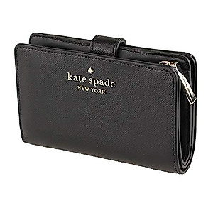Kate Spade New York Staci Medium Compact Bifold Wallet Saffiano Black