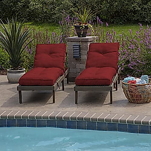 Arden Selections PolyFill Outdoor Chaise Lounge Cushion 76 x 22, Ruby Red Leala