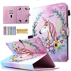 Universal 10" Tablet Case, AMOTIE Stand Cover w/Credit Card Slots for iPad 9.7 2018 2017/ iPad Air 5 4 2 1/ Galaxy Tab A 10.1 S6 10.4/ Tab E 9.6/ Fire HD 10/10.1 Inch Android 12 Google and More 9.5