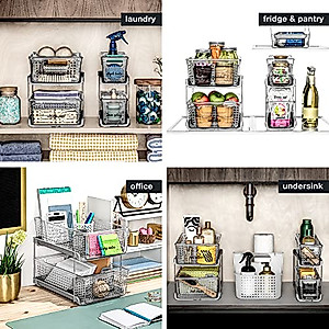 madesmart 2 Tier Organizer, Pack of 4, Clear