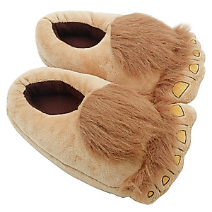 Ibeauti Little Kids Furry Monster Adventure Slippers, Comfortable Novelty Warm Winter Hobbit Feet Costume Slippers for Boys Girls