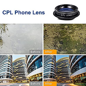 New fgzefort 11 in 1 Cell Phone Lens Kit Wide Angle Lens & Macro Lens+Fisheye Lens+Telephoto Lens+CPL/Flow/Radial/Star/Soft Filter+Kaleidoscope Lens Compatible for iPhone and Most of Smartphone