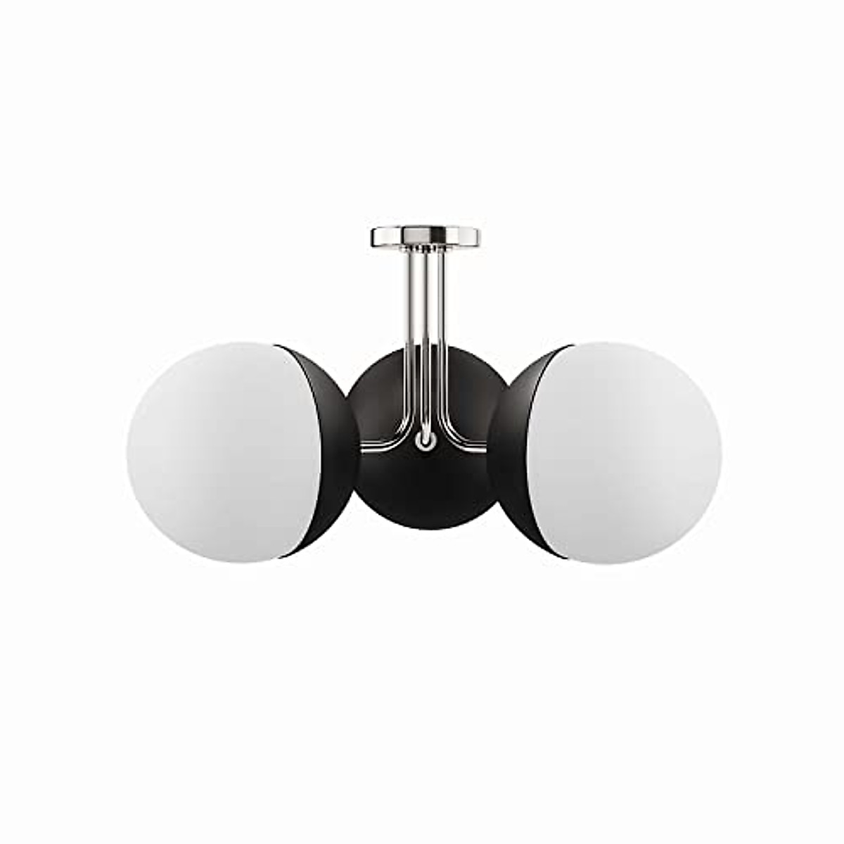 Modway Stellar 3-Light Semi-Flush Ceiling Light in Opal Polished Nickel