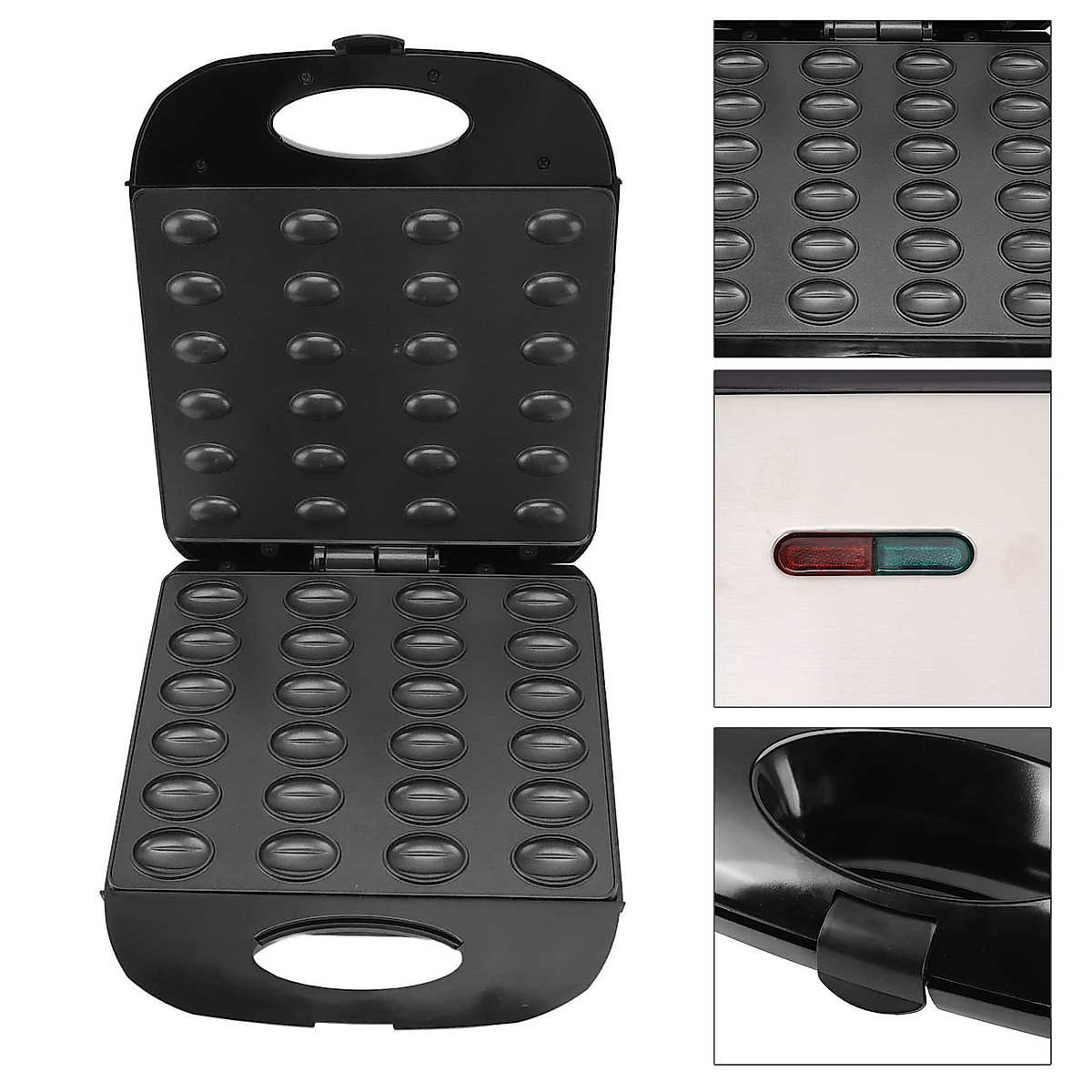 Electric Walnut Cake Maker, 1400W Toaster Baking Breakfast Pan Oven with Temperature Control, 24pcs Capacity Electric Nut Waffle Bread Maker for Cooking Breakfast, Gifts