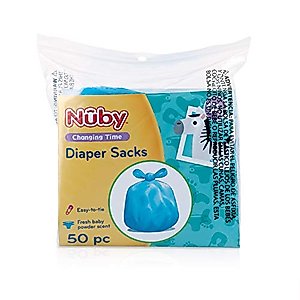 Nuby 50-Piece Diaper Sacks, 50 Count (Pack of 1)