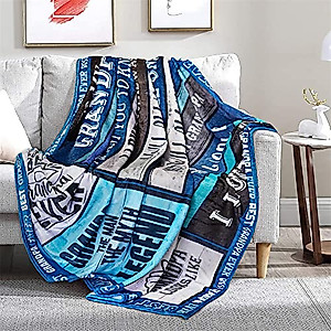 Sixftop Best Grandpa Ever Blanket Gifts from Grandson and Grandaughter Fathers Day Birthday Gifts for Grandpa Papa | to Grandpa Letter Christmas Bday Presents for Papa Throw Blanket 50” X 60"