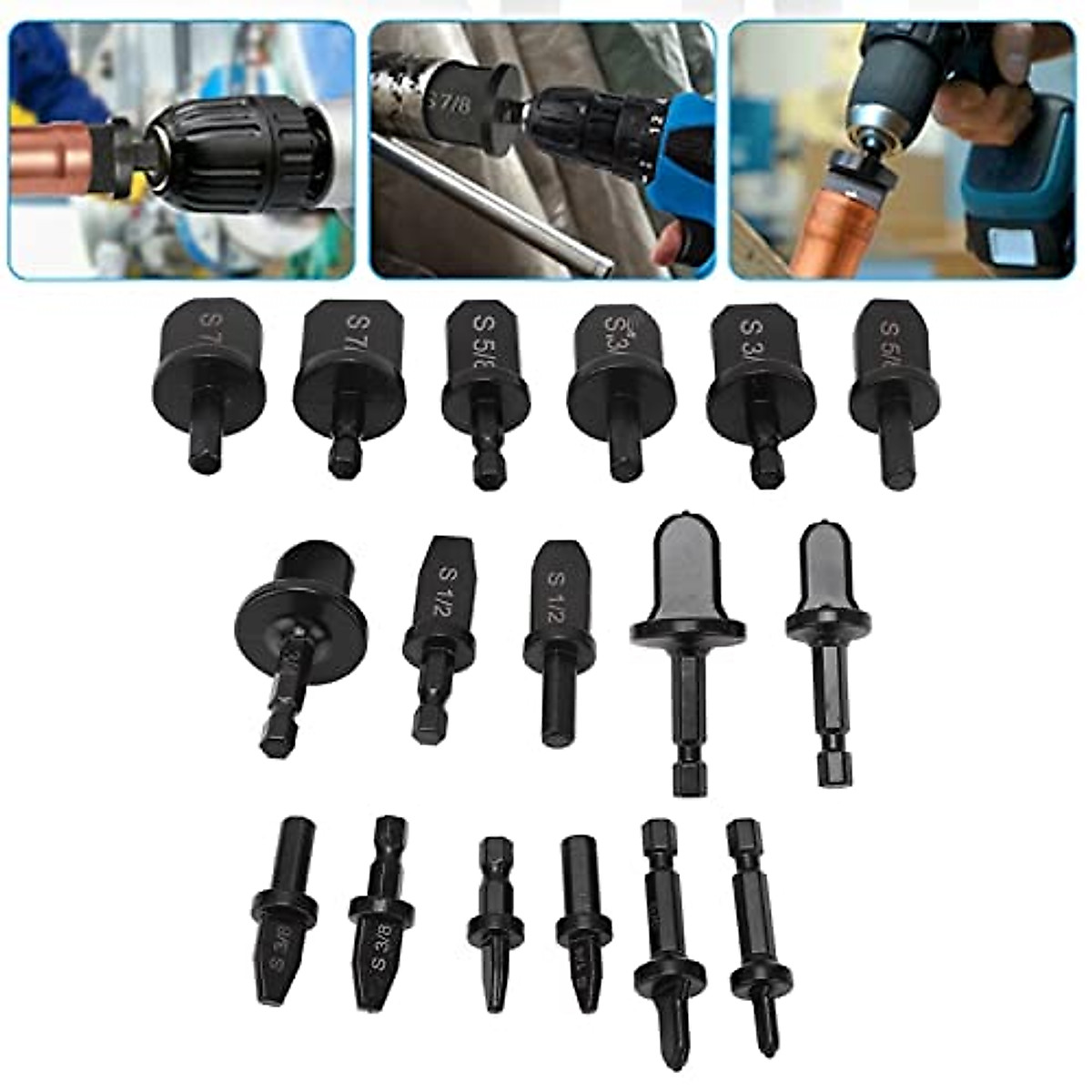HVAC Maintenance kit Air-Conditioning Copper Tube Expanding Tool Air-Conditioning Copper Tube forging Tool Round Handle Expander bit Repair kit with